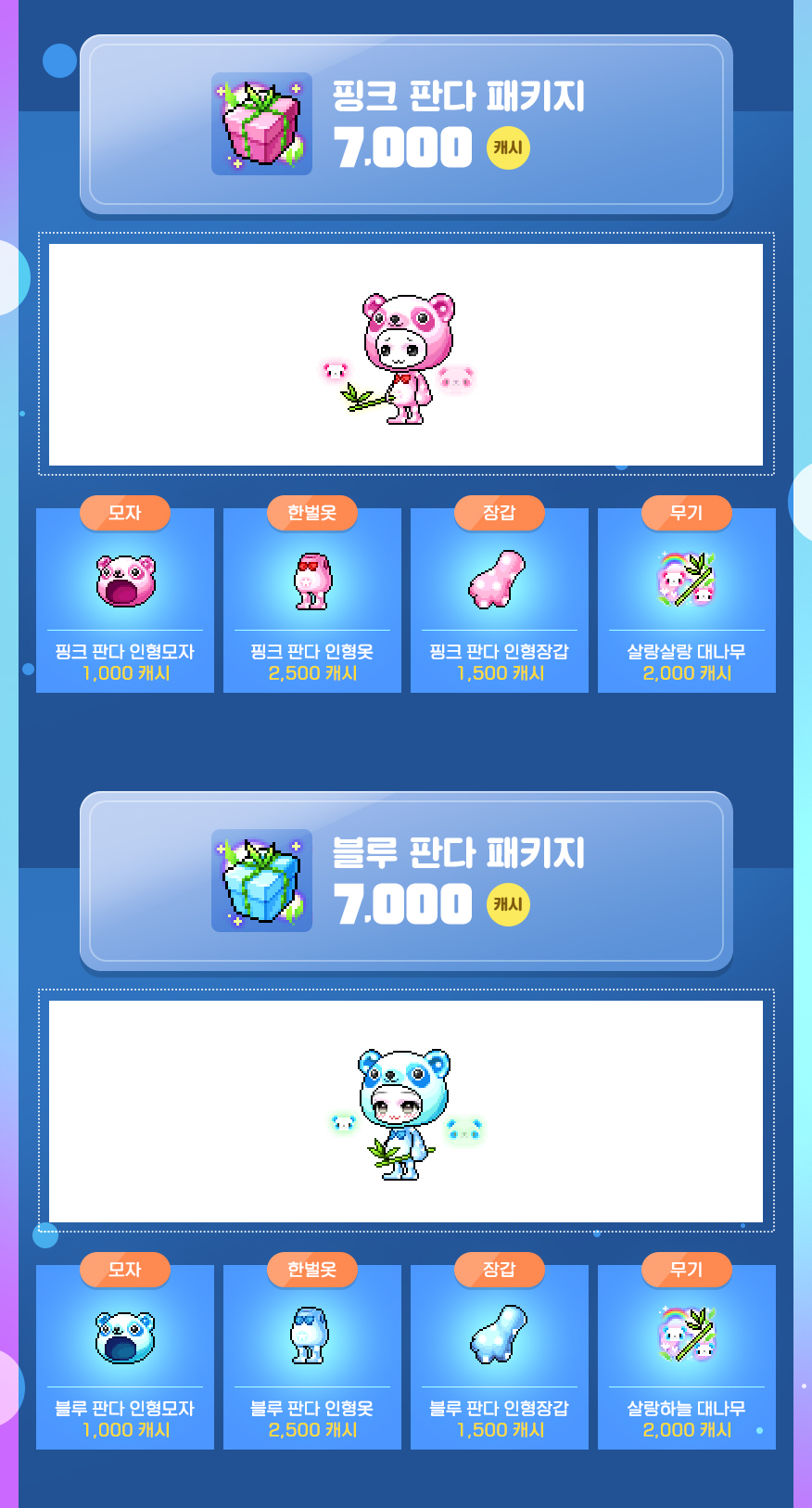 Pink and Blue Panda Set | Orange Mushroom's Blog